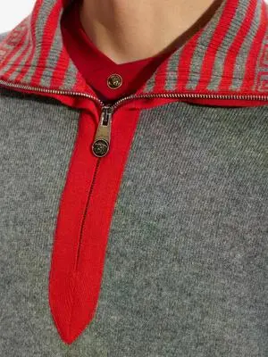 Versace Wool-blend Knit Half-zip Sweater