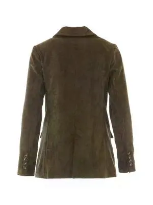 RUE DU BAC Double-breasted Corduroy-effect Blazer - Green