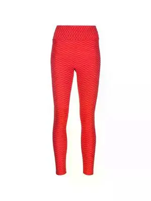 TESSITURA 3d Textured Leggings - Red