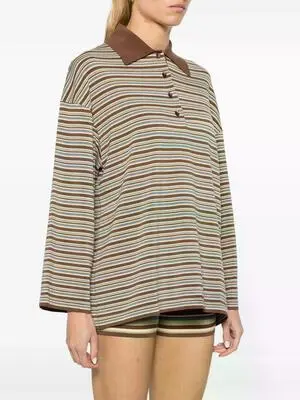 Faithfull The Brand Ivana Polo Shirt La Palma Stripe Carob