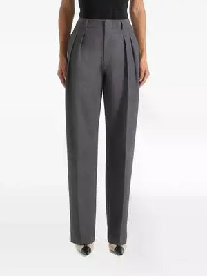 Manière De Voir Julie In Tailored Twin Pleat Wool-blend Trousers - Grey