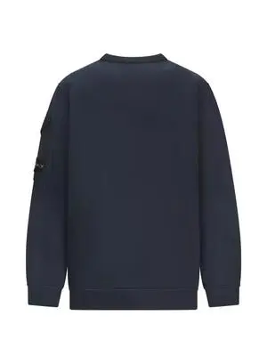Stone Island 6100015 Brushed Organic Cotton Fleece Sweatshirt - Blue