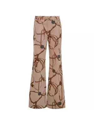 Cara Cara Darren Equestrian-print Trousers - Neutrals