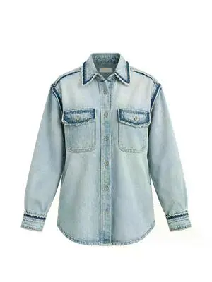 ONETEASPOON Split Party Frayed Denim Shirt