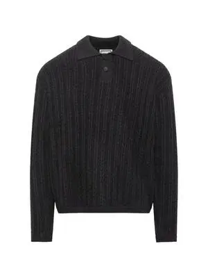 WOOYOUNGMI Cable-knit Polo Sweater - Grey