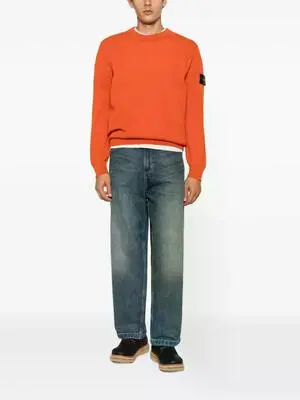 Stone Island Logo-patch Ribbed-knit Sweater