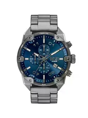 DIESEL® Spiked Gunmetal Stainless Steel Watch - Blue