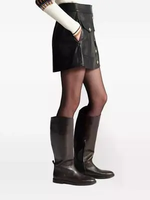 Cara Cara Fatima Leather Mini Skirt
