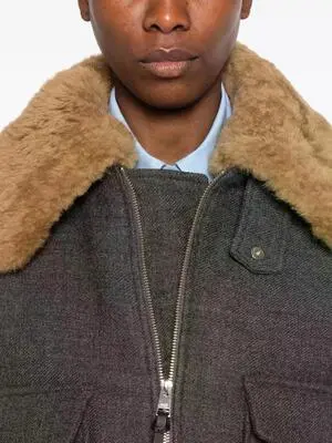 AMI Paris Shearling-collar Bomber Jacket