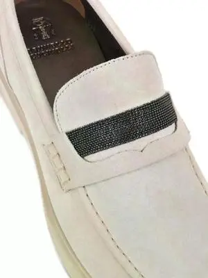 Brunello Cucinelli Monili-embellished Suede Loafers