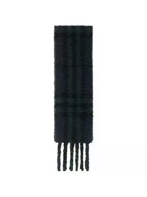 Burberry Narrow Check Alpaca Wool Blend Bouclé Scarf