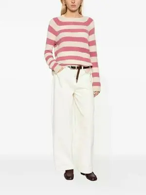 Max Mara Alpaca And Cotton Sweater Raspberry - Neutrals
