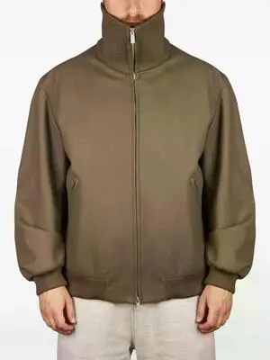HEVO High-neck Zip-up Bomber Jacket - Brown