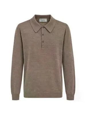 John Smedley Dorset Polo-collar Sweater - Brown