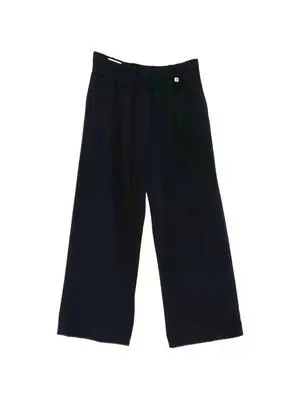MY MYTHS Elasticated-waistband Cropped Trousers - Blue