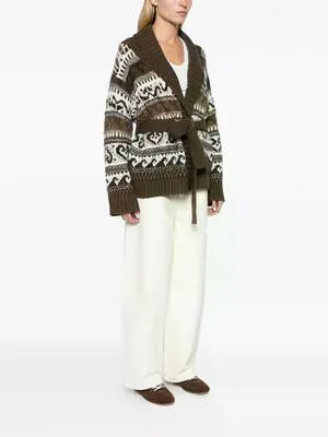 Simkhai Ines Fair Isle Cardigan - Brown