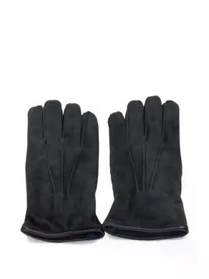 RESTELLI Suede-finish Stitched-detail Gloves - Blue