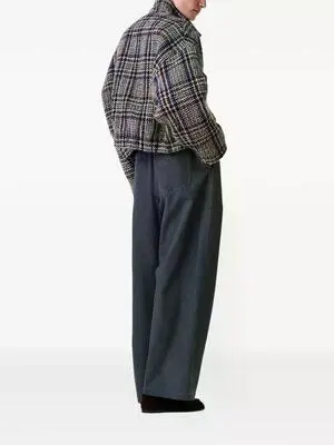 ZENGGI Check Cropped Jacket - Neutrals