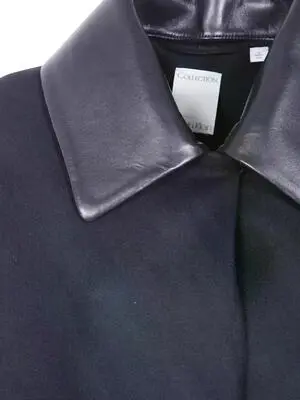 Calvin Klein Oksana Leather-collar Trench Coat - Black