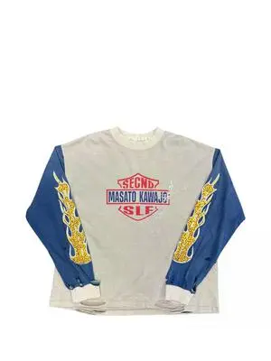 SECND SLF X Masato Kawajo Firestorm Long-sleeve T-shirt - Grey