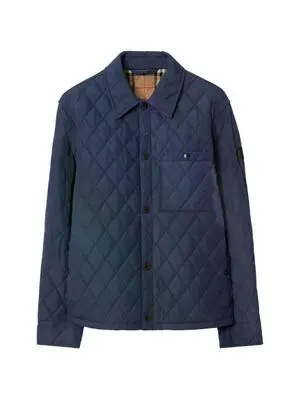 Burberry Quilted Nylon Towpath Overshirt - Blue