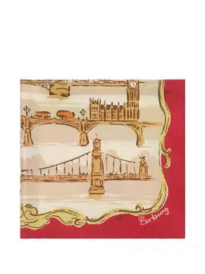 Burberry London Bridges Silk Scarf - Red