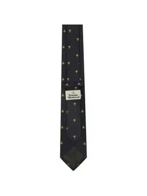 VIVIENNE WESTWOOD Orb Embroidered Silk Tie