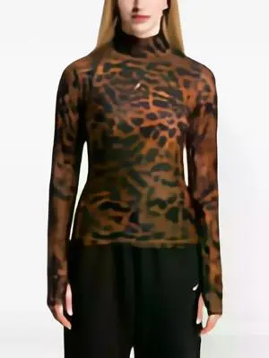 JORDAN Flight Long-sleeve Mesh Top - Brown