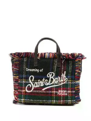 MC2 SAINT BARTH Mini Vanity Fringed-trim Tote Bag - Black