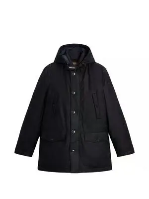 Woolrich Hooded Button-fastening Coat - Blue