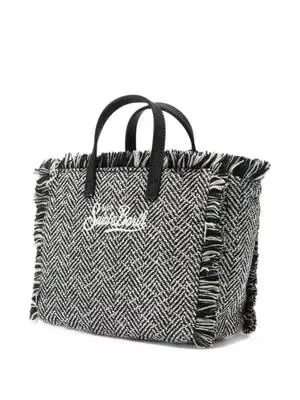 MC2 SAINT BARTH Mini Vanity Herringbone Tote Bag - Black