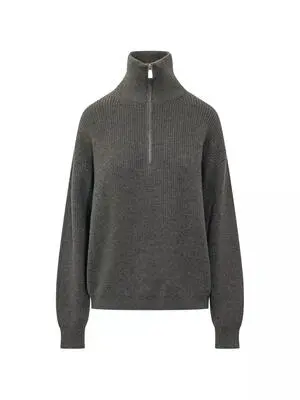 Malo Quarter-zip Cashmere Sweater - Grey