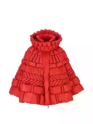 RAXXY Quilted Hooded Cape - Red