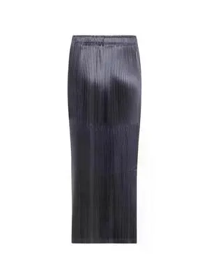 Issey Miyake Pleated Satin Maxi Skirt - Black