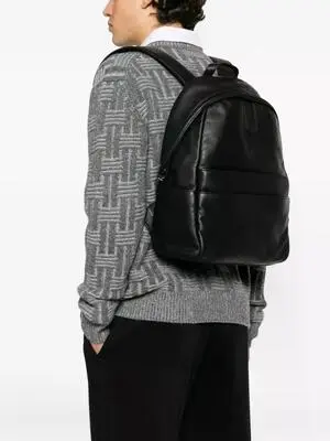 Canali Leather Backpack - Black