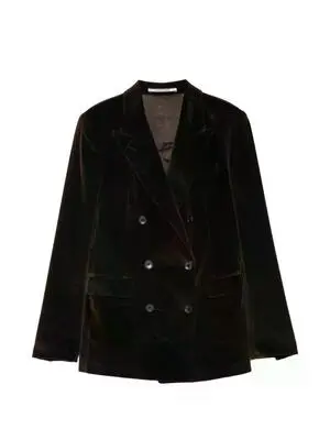 Tagliatore Double-breasted Velvet Blazer - Brown