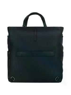 PIQUADRO Buckle-fastening Pebbled-leather Tote Bag - Blue