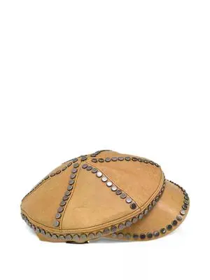 Prada Studded Leather Casquette Hat