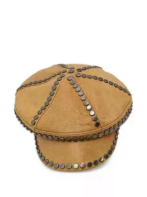 Prada Studded Leather Casquette Hat