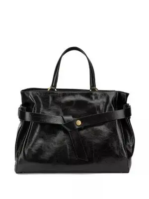 GIANNI CHIARINI Miranda Belted Leather Tote Bag - Black