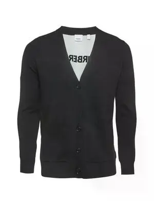 Burberry Horseferry-intarsia Cardigan - Black