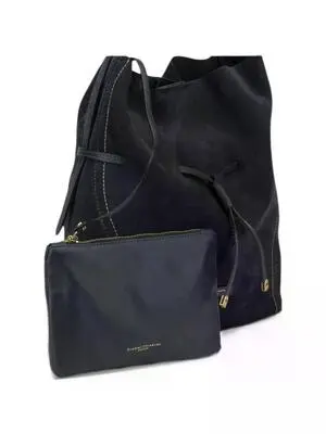 GIANNI CHIARINI Sienna Contrast-stitch Suede Bucket Bag