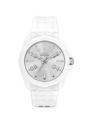 DIESEL® Stinger White Silicone Watch - Silver