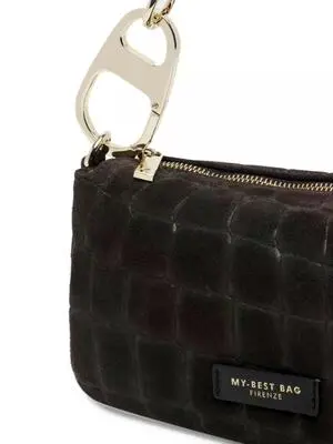 MY BEST BAG FIRENZE Croc-effect Suede Shoulder Bag