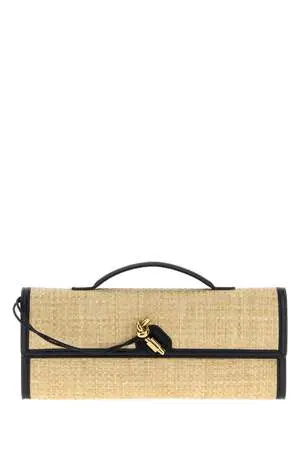 Bottega Veneta Raffia Andiamo Handbag - Brown