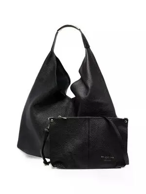 MY BEST BAG FIRENZE Big Macro Dollar Ellipse Grained Leather Shoulder Bag