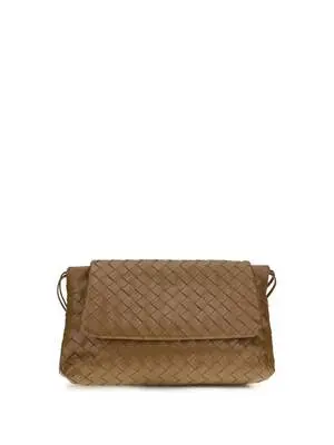 Bottega Veneta Intrecciato Shoulder Bag - Brown