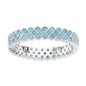 KYLIE HARPER 3-row Turquoise Eternity Band Ring In Sterling - Silver