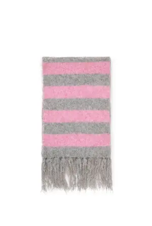 JAMES LAKELAND Grey & Stripe Blanket Scarf - Pink