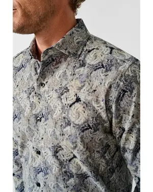 David Donahue Cotton Botanical Corduroy Sport Shirt